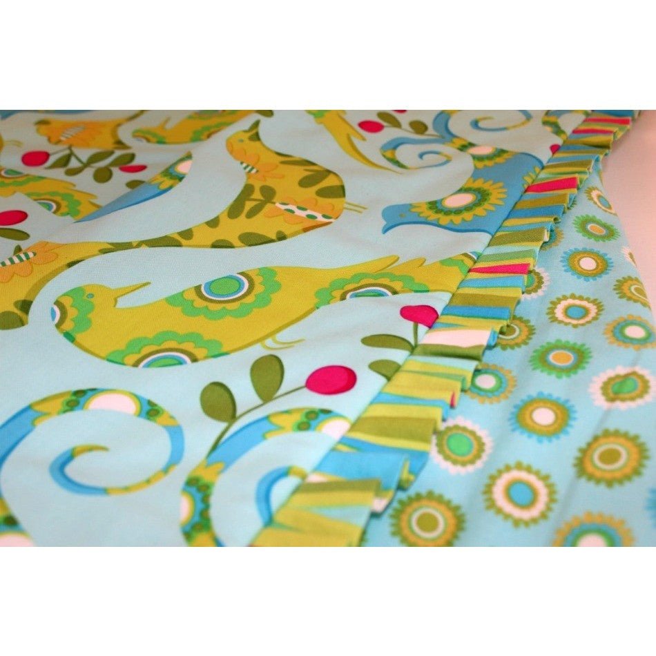 Handmade Modern Cot Quilt Featuring Birds & Berries | Littler Quilts